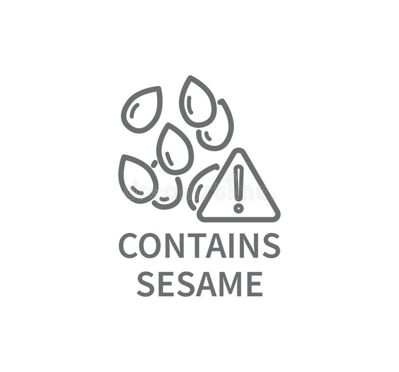Contains Sesame Food Allergy Vector Line Icon Stock Vector ...