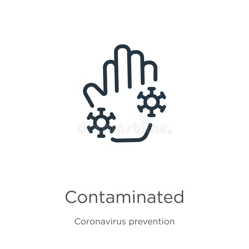 Contaminated Icon. Thin Linear Contaminated Outline Icon Isolated on ...