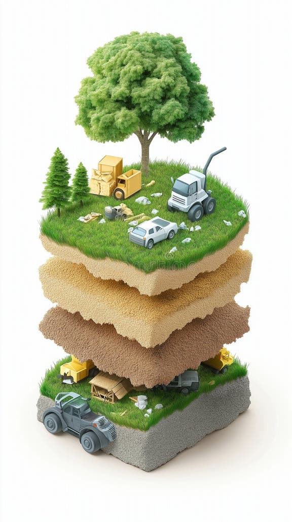 Contaminated Soil Cross Section Showing Pollution Layers Beneath ...