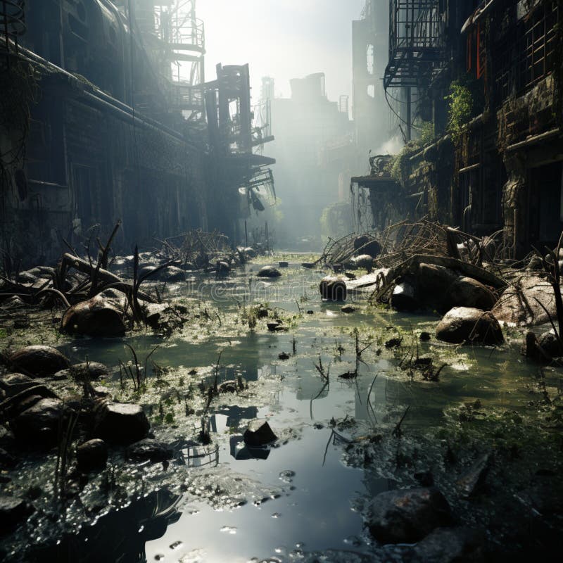 Contaminated Water Concept, Dirty Water Flows from the Pipe into the ...