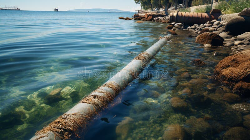 Contaminated Water Concept, Dirty Water Flows from the Pipe into the ...
