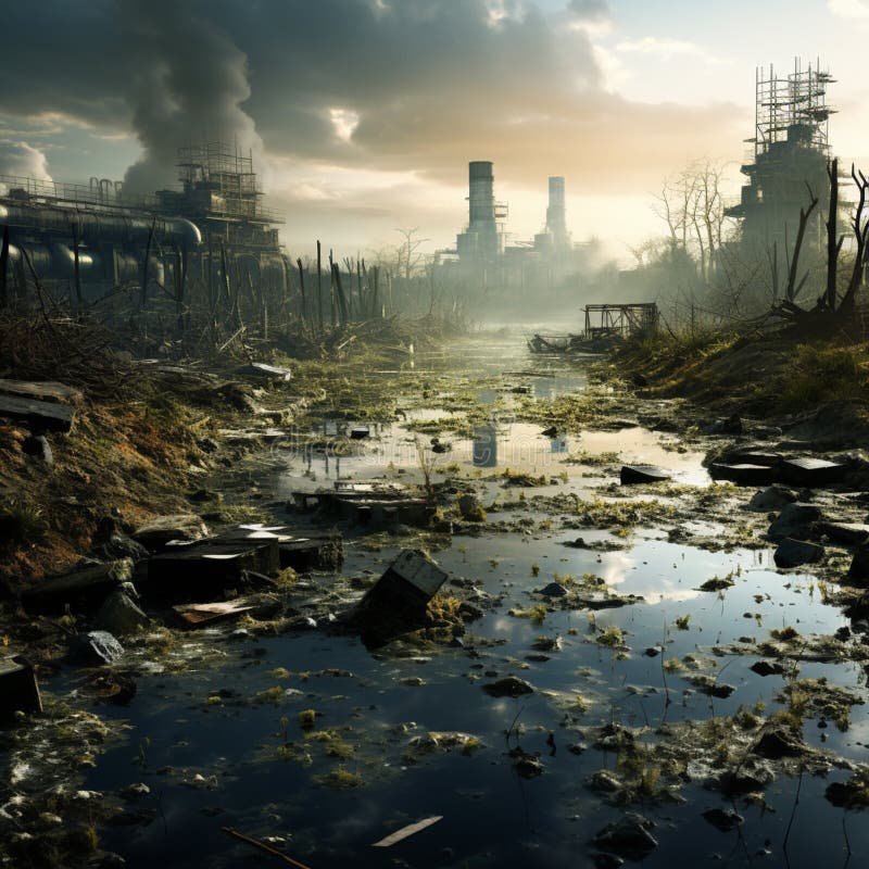 Contaminated Water Concept, Dirty Water Flows from the Pipe into the ...