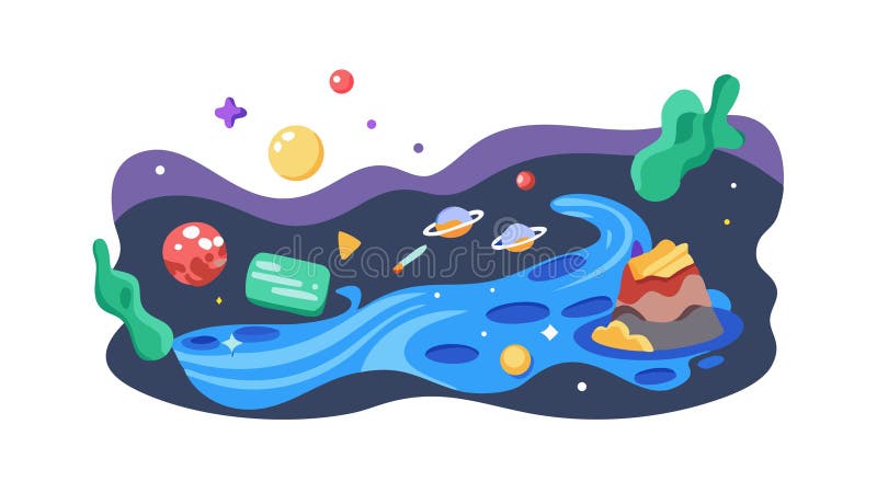 Contaminated Water Environment. Pollution Ecological Disaster, Vector ...