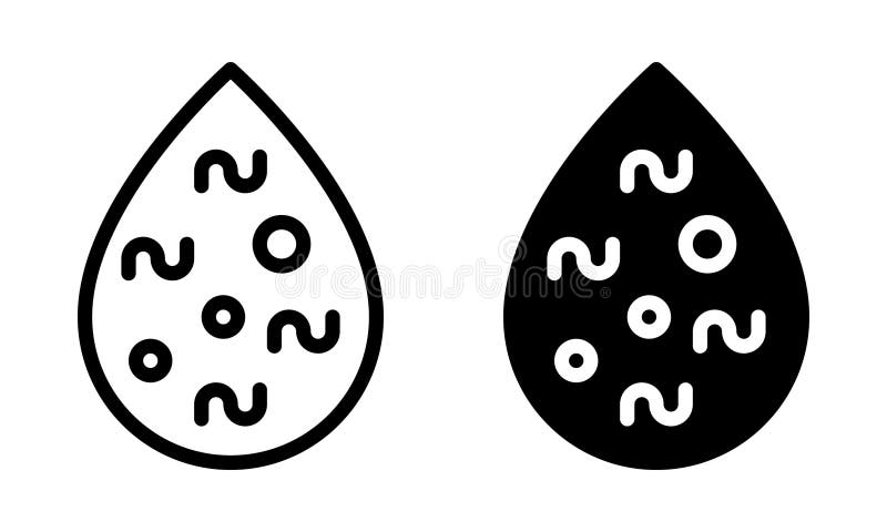 Contaminated Water Icon with Outline and Glyph Style. Stock Vector ...