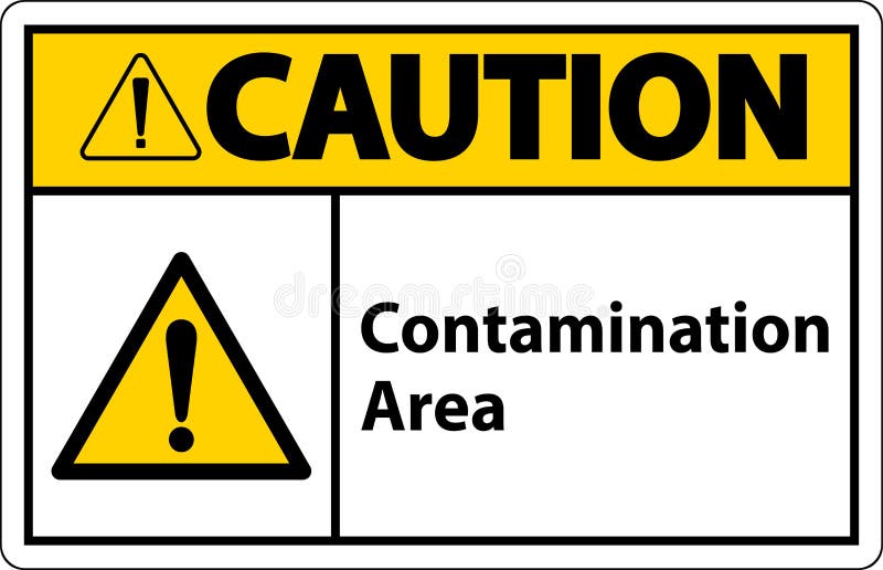 Contamination Area Warning Sign on White Background Stock Vector ...