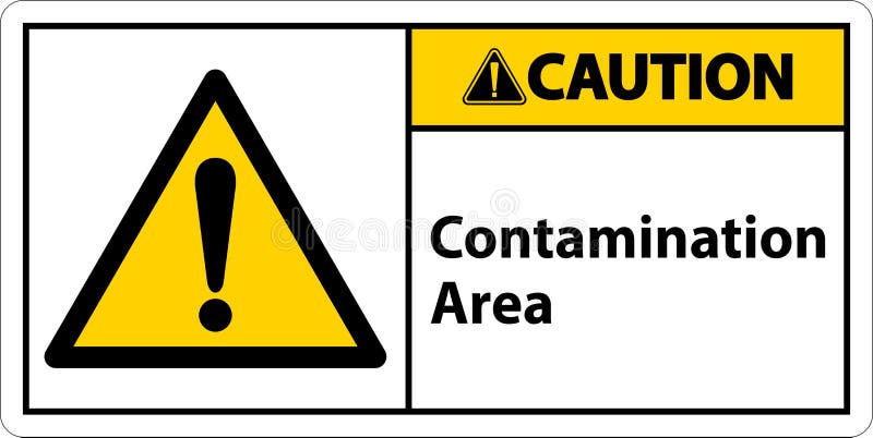 Contamination Area Warning Sign on White Background Stock Vector ...
