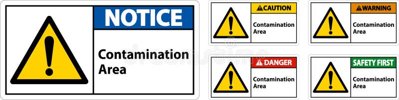 Contamination Area Warning Sign on White Background Stock Vector ...