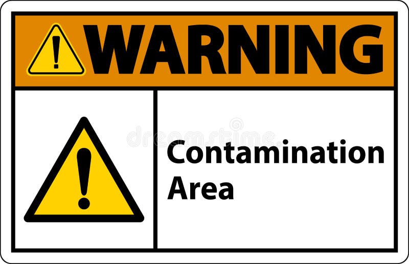 Contamination Area Warning Sign on White Background Stock Vector ...