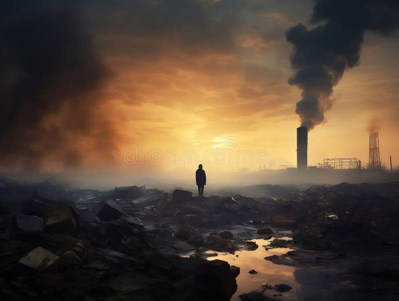 Contamination and Global Pollution Concept. Climate Change and Ecology ...