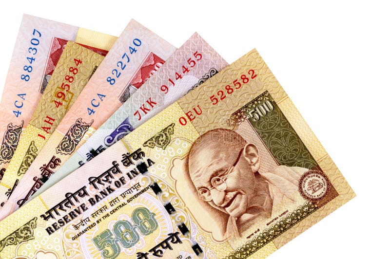 Indian Currency On White Background. Foto de Stock - Imagem de economia ...