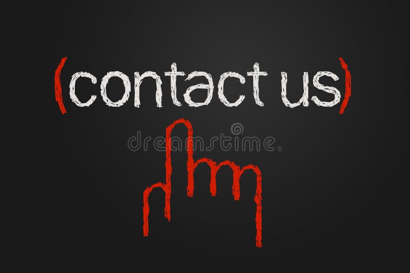 O Quadro-negro Com O Texto Contacta-nos Foto de Stock - Imagem de ...