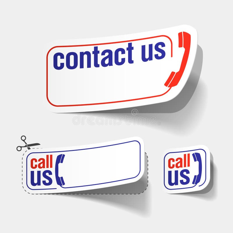 Etiquetas Com Símbolos Do Contato Ilustração do Vetor - Ilustração de ...