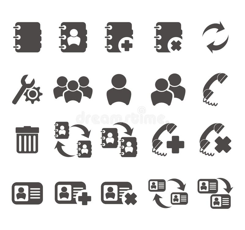 Contato - Grupos Do ícone Do Telemóvel Ilustração do Vetor - Ilustração ...