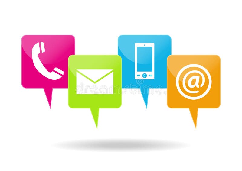 Contatto delle icone illustrazione vettoriale. Illustrazione di cliente ...