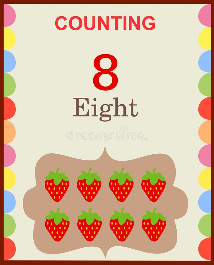 Conteggio dei numeri 8 illustrazione vettoriale. Illustrazione di ...
