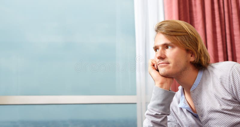 Contemplate man stock photo. Image of glasses, close - 14538830