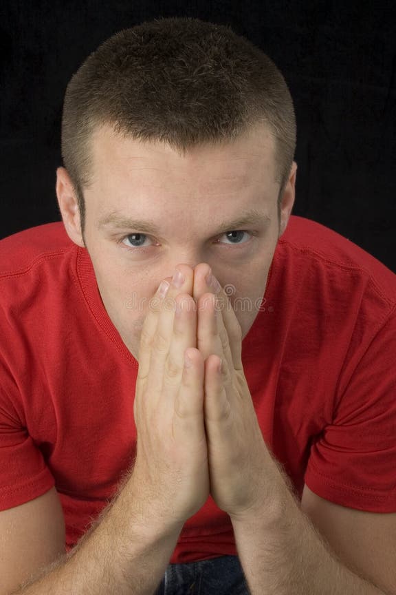 Contemplating stock photo. Image of hands, attractive, head - 951162