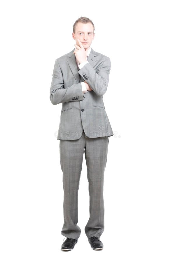 Business man contemplating stock photo. Image of cheerful - 14554806