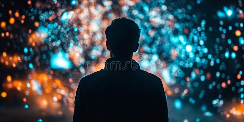 Contemplating the Future stock photo. Image of silhouette - 379043972