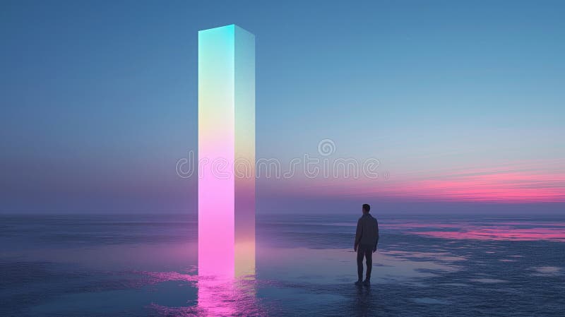 Contemplating the Monolith stock image. Image of reflection - 312625883