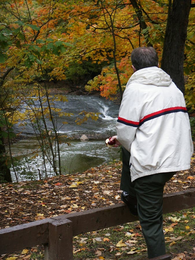 Contemplating nature stock image. Image of jacket, creek - 306733