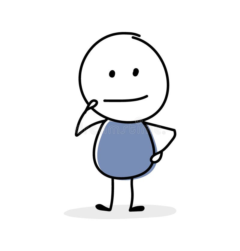 Contemplating Stickman. Gestures Concept Stock Vector - Illustration of ...