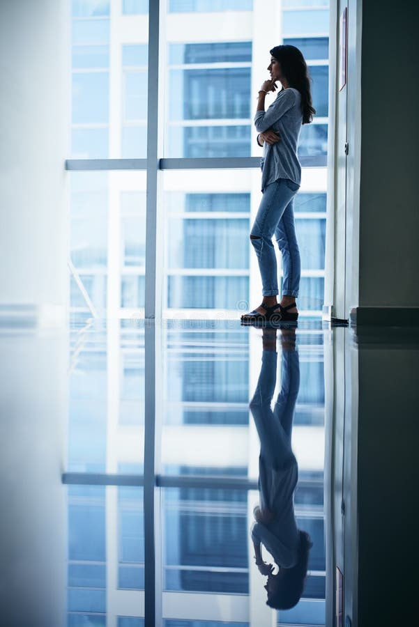 Contemplating woman stock image. Image of inspiration - 71555105