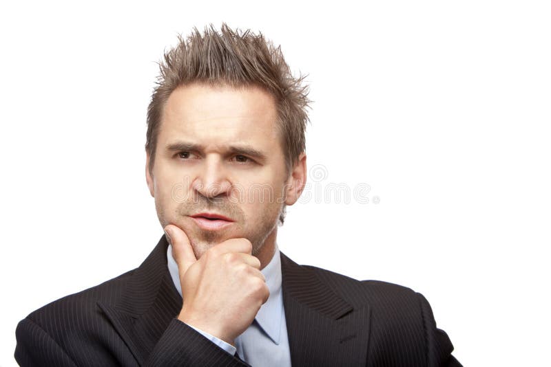 Business Man Thinking stock image. Image of office, thinking - 1771269