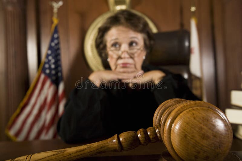 Judge using his gavel stock image. Image of hammer, attorney - 5084885