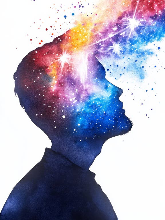 A Contemplative Figure Resembling a Philosopher in a Cosmic Dream a ...