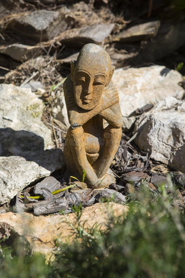 Contemplative Garden Sculpture Editorial Stock Photo - Image of ...