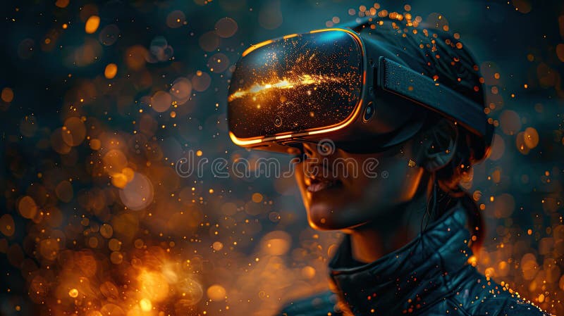 Contemplative Gaze through an Augmented Reality Visor. Stock ...