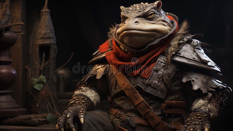 Contemplative Toad Knight Rests in Dark Alcove Ai Generated Character ...