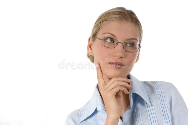 Contemplative young woman stock image. Image of business - 16130115