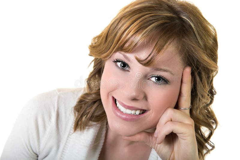 Contemplative Young Woman stock photo. Image of face - 29432574