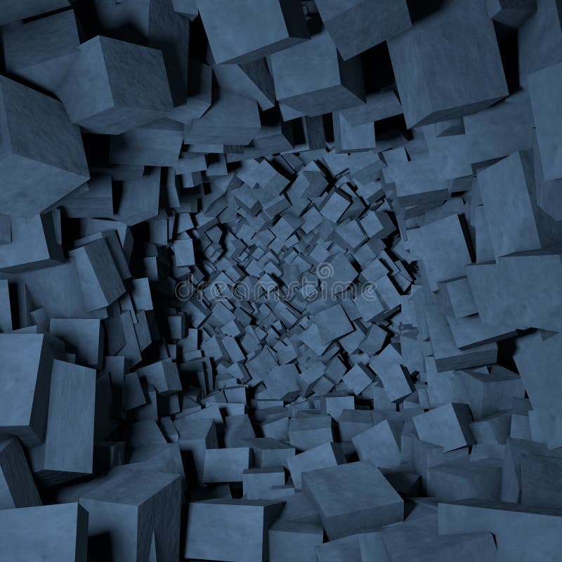 Contemporary Abstract Background of Destroyed Concrete Cubes Stock ...