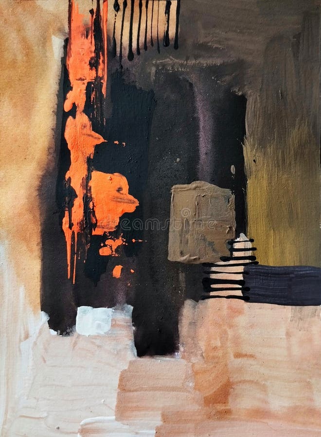 Contemporary Abstract Color Composition in Burnt Orange Stock ...