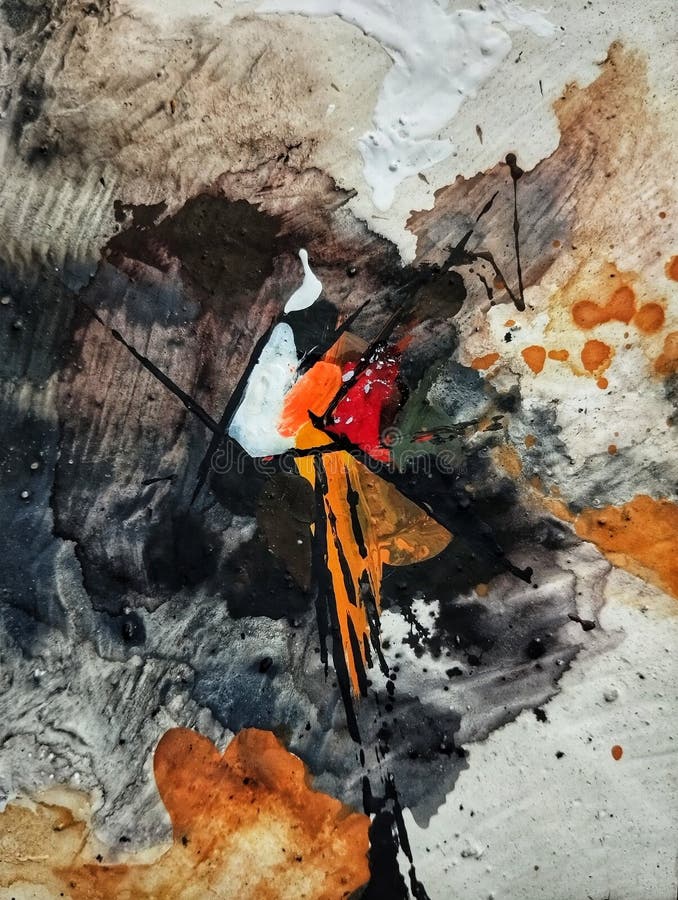 Contemporary Abstract Expressionism Paintings in Brown Orange Grey ...