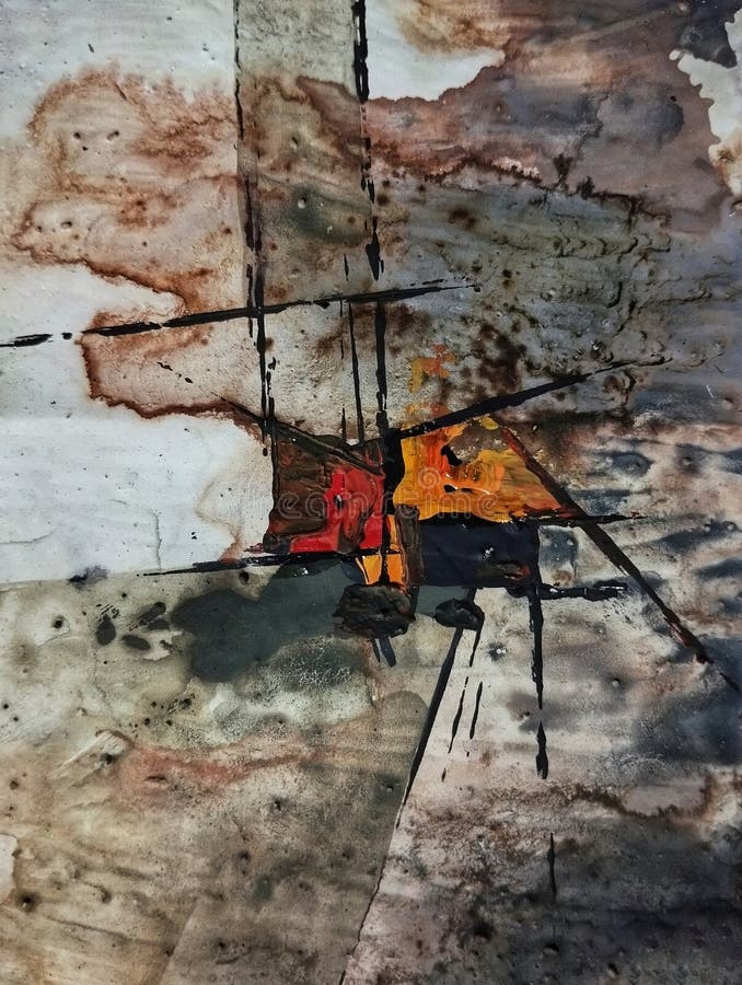 Contemporary Abstract Expressionism Paintings in Brown Orange Grey ...