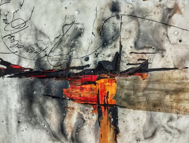 Contemporary Abstract Expressionism Paintings in Brown Orange Grey ...