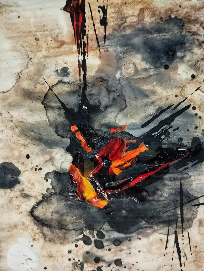 Contemporary Abstract Expressionism Paintings in Brown Orange Grey ...