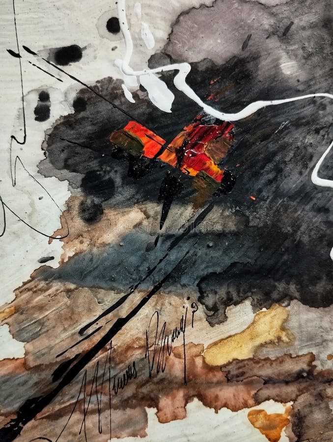 Contemporary Abstract Expressionism Paintings in Brown Orange Grey ...