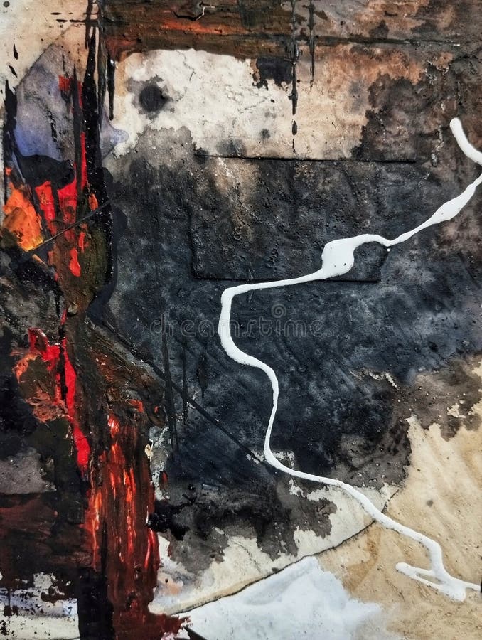 Contemporary Abstract Expressionism Paintings in Brown Orange Grey ...