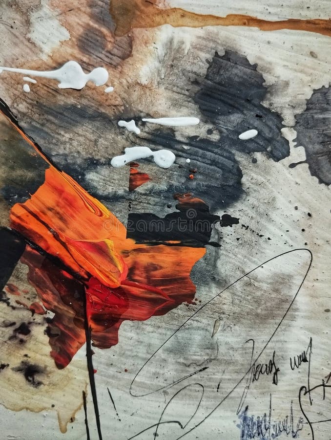 Contemporary Abstract Expressionism Paintings in Brown Orange Grey ...