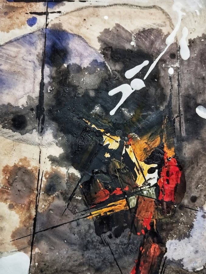 Contemporary Abstract Expressionism Paintings in Brown Orange Grey ...