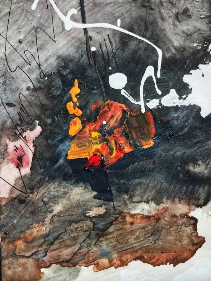 Contemporary Abstract Expressionism Paintings in Brown Orange Grey ...