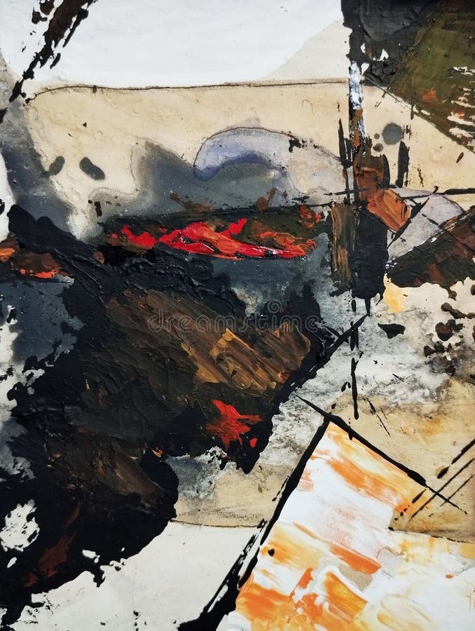 Contemporary Abstract Expressionism Paintings in Brown Orange Grey ...