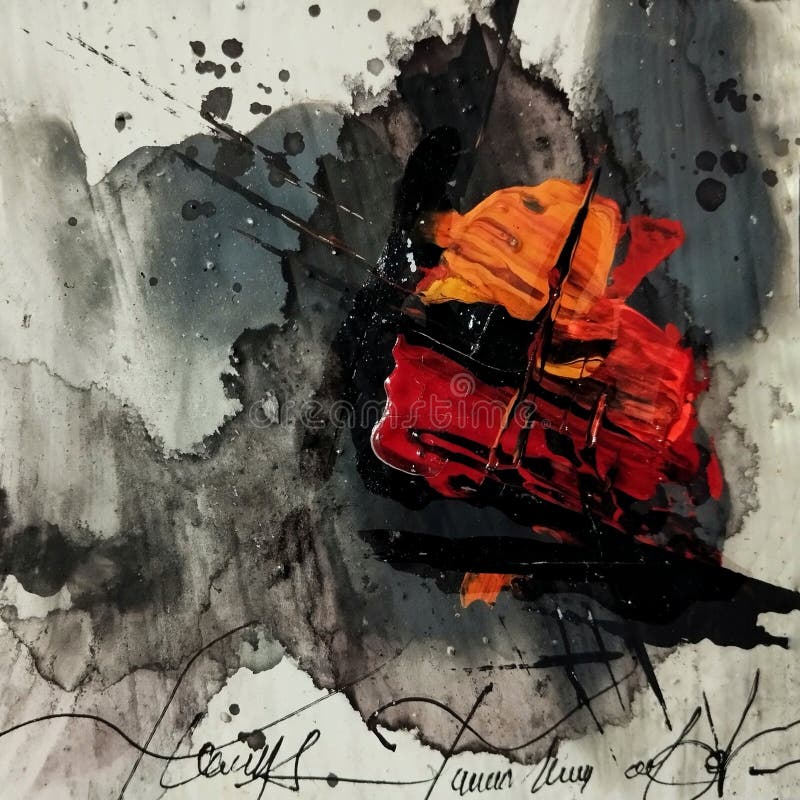 Contemporary Abstract Expressionism Paintings in Brown Orange Grey ...