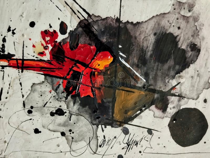 Contemporary Abstract Expressionism Paintings in Brown Orange Grey ...