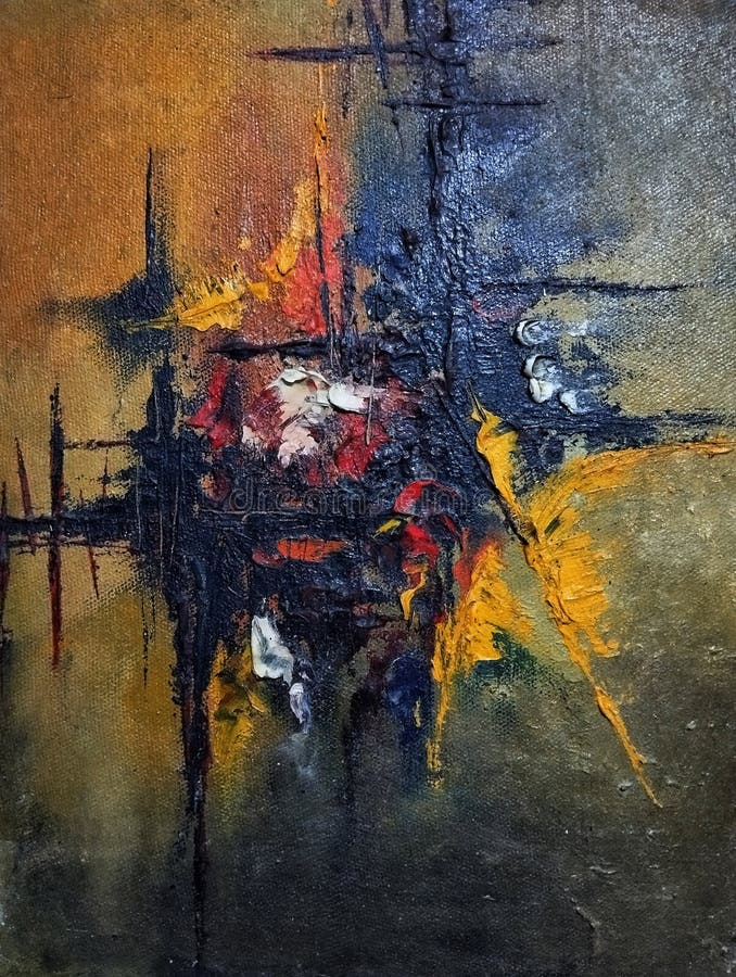 Contemporary Abstract Expressionism Paintings in Brown Orange Grey ...